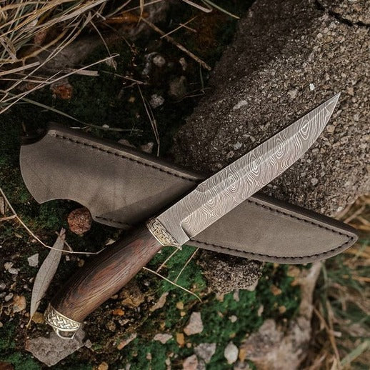 Handmade Knife "Celt". Damascus Fixed Knife. Gift For A Man, Leather ...
