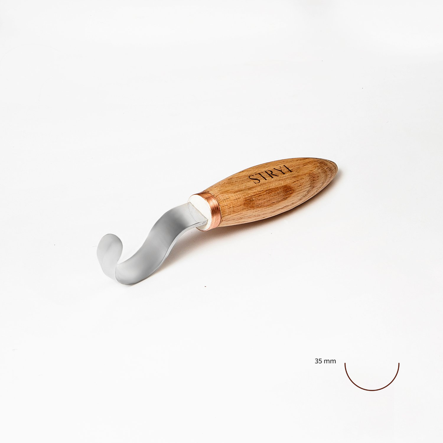 Spoon Bowl Kuksa Сarving Hook Knife With Double Sided Sharpening 35 mm ...