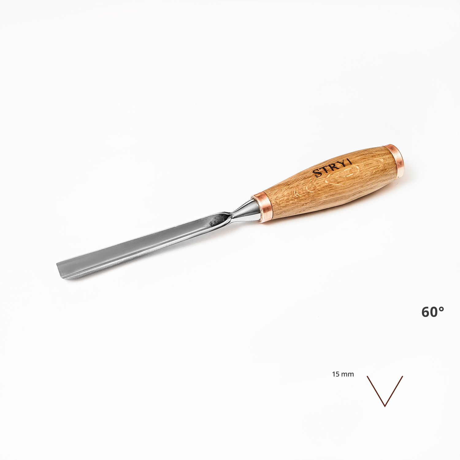 Large Sculpture Chisel, V-tool 60 Degree 15mm, Heavy Duty Gouge | STRYI ...